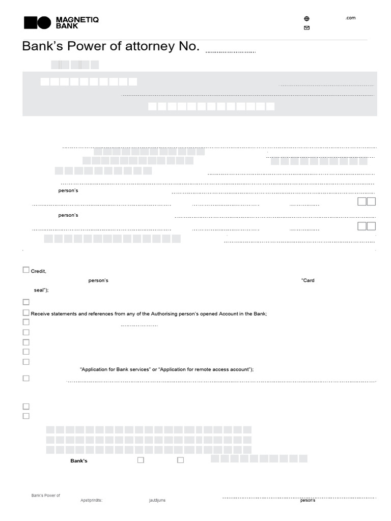Banks Power of Attorney en | PDF | Banks | Power Of Attorney
