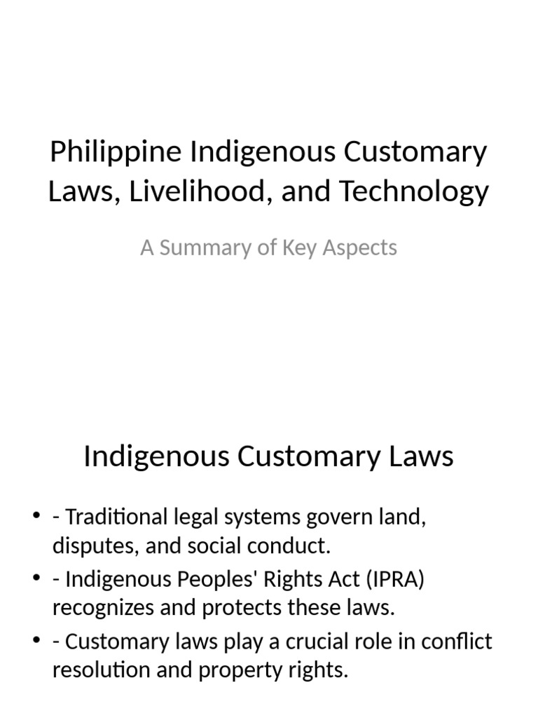Philippine Indigenous Customary Laws | PDF