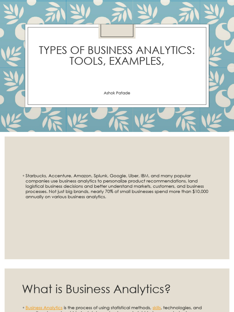 Types of Business Analytics | PDF | Analytics | Predictive Analytics