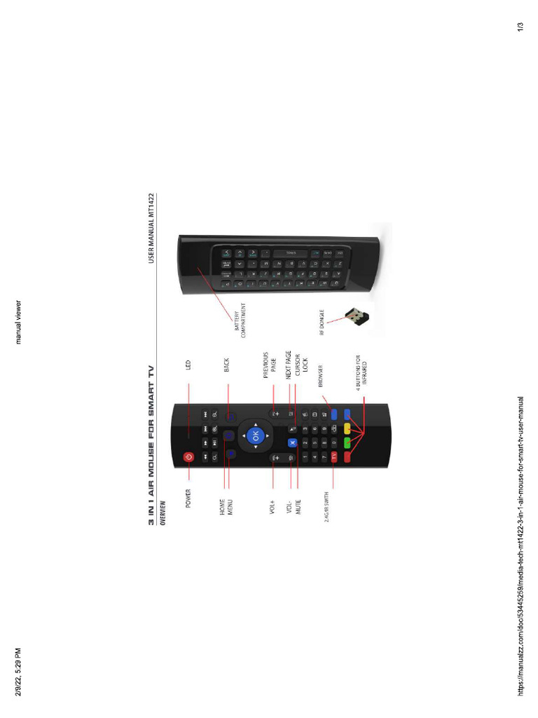 Air Mouse TV Remote Manual | PDF
