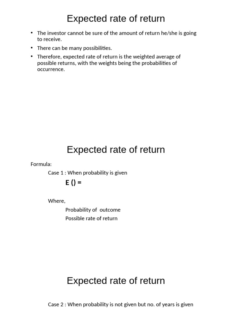 Expected Return | PDF