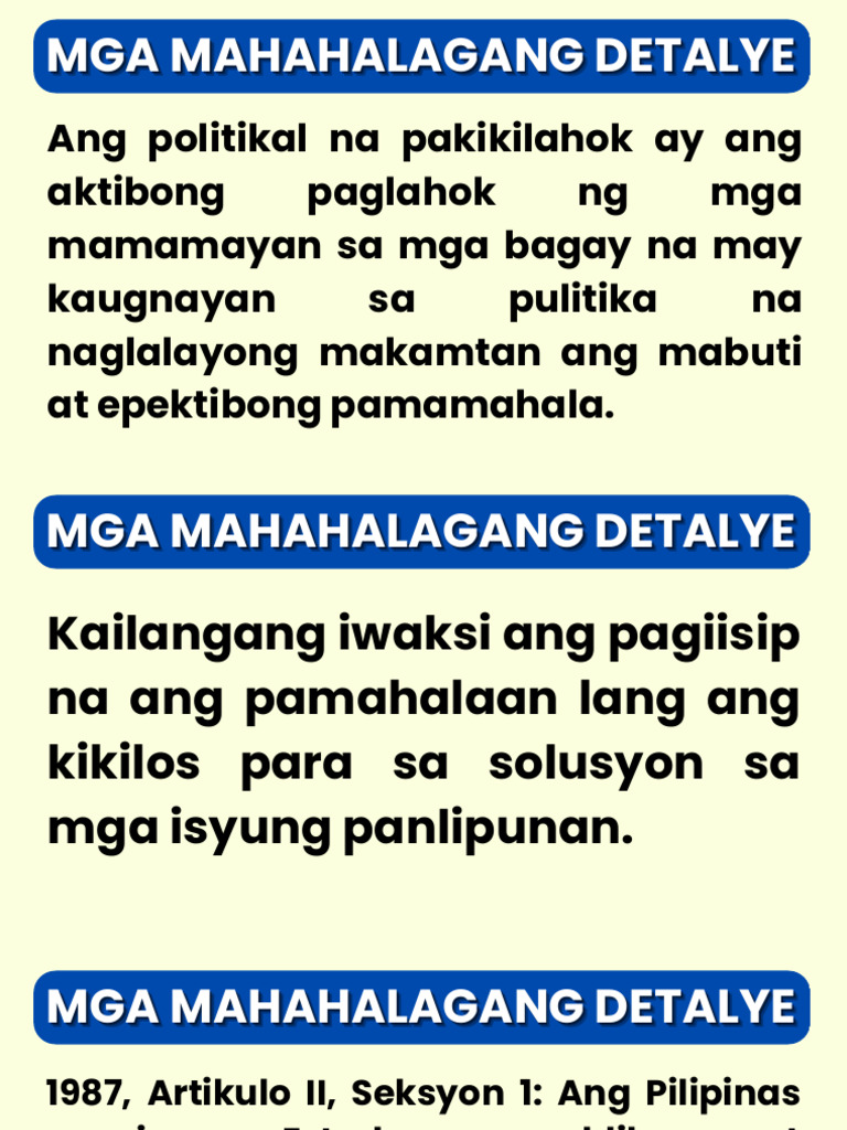 Politikal Na Pakikilahok | PDF