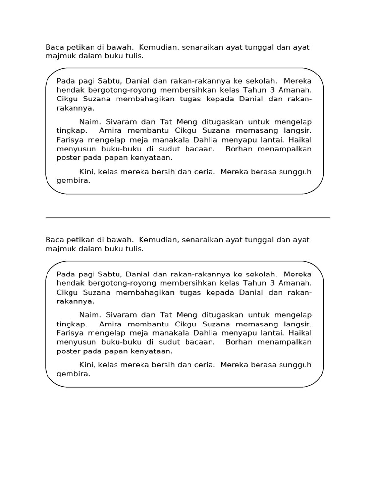 Ayat Tunggal Ayat Majmuk | PDF