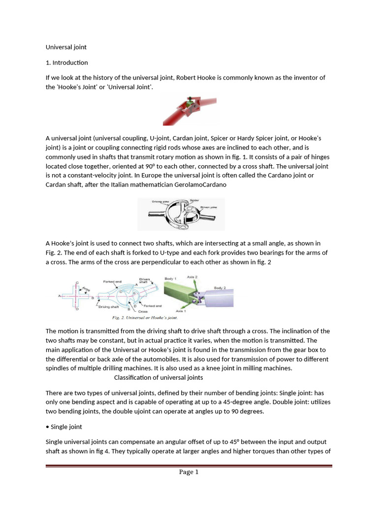 Overview of Universal Joints and Types | PDF | Mechanical Engineering ...