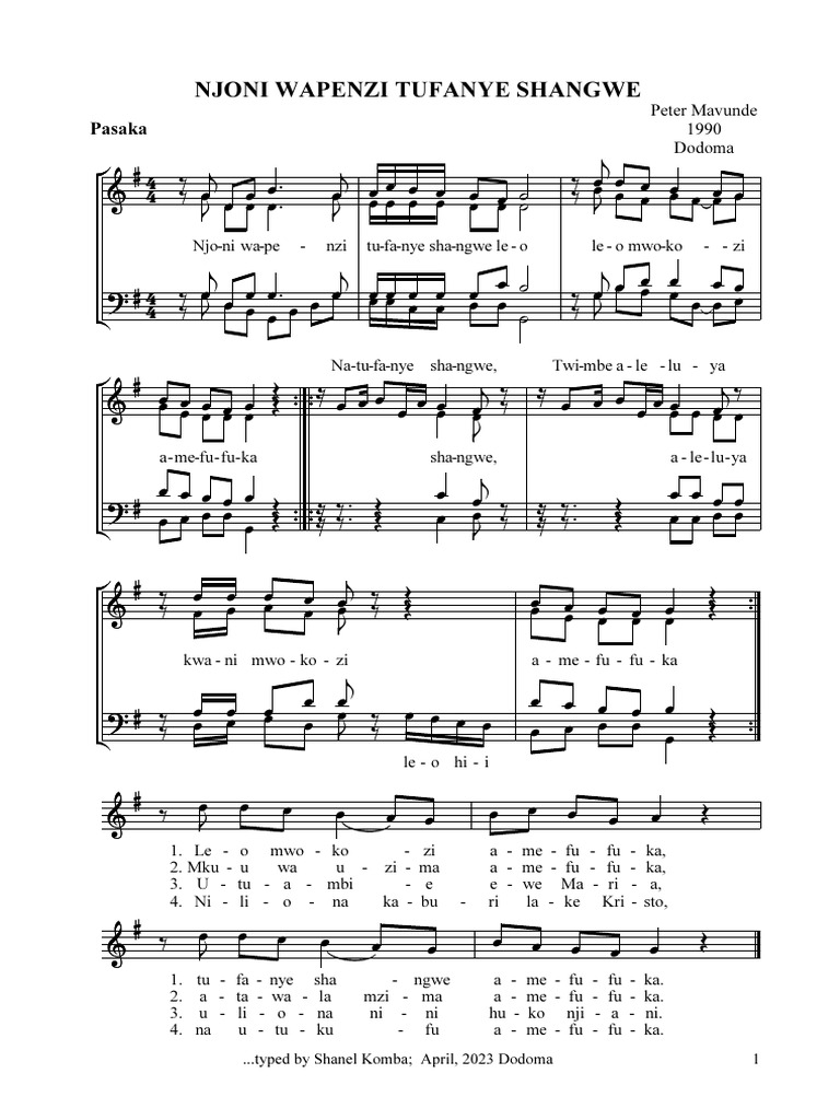 Njoni Wapenzi Tufanye Shangwe | PDF
