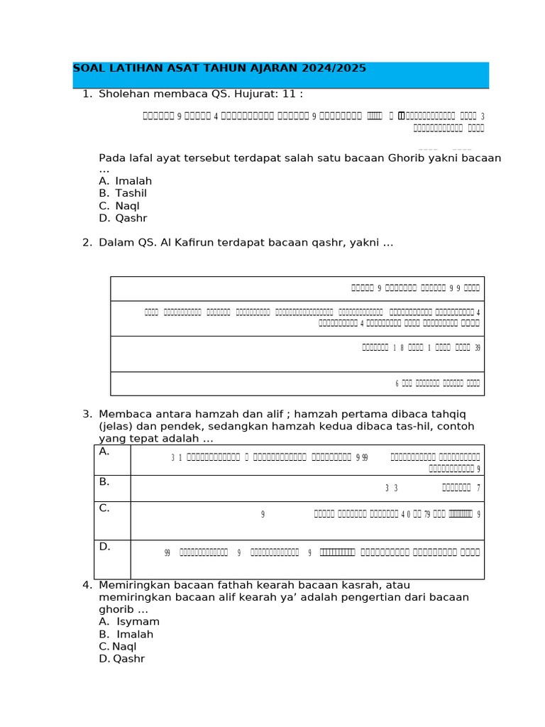 Soal Latihan Asat | PDF