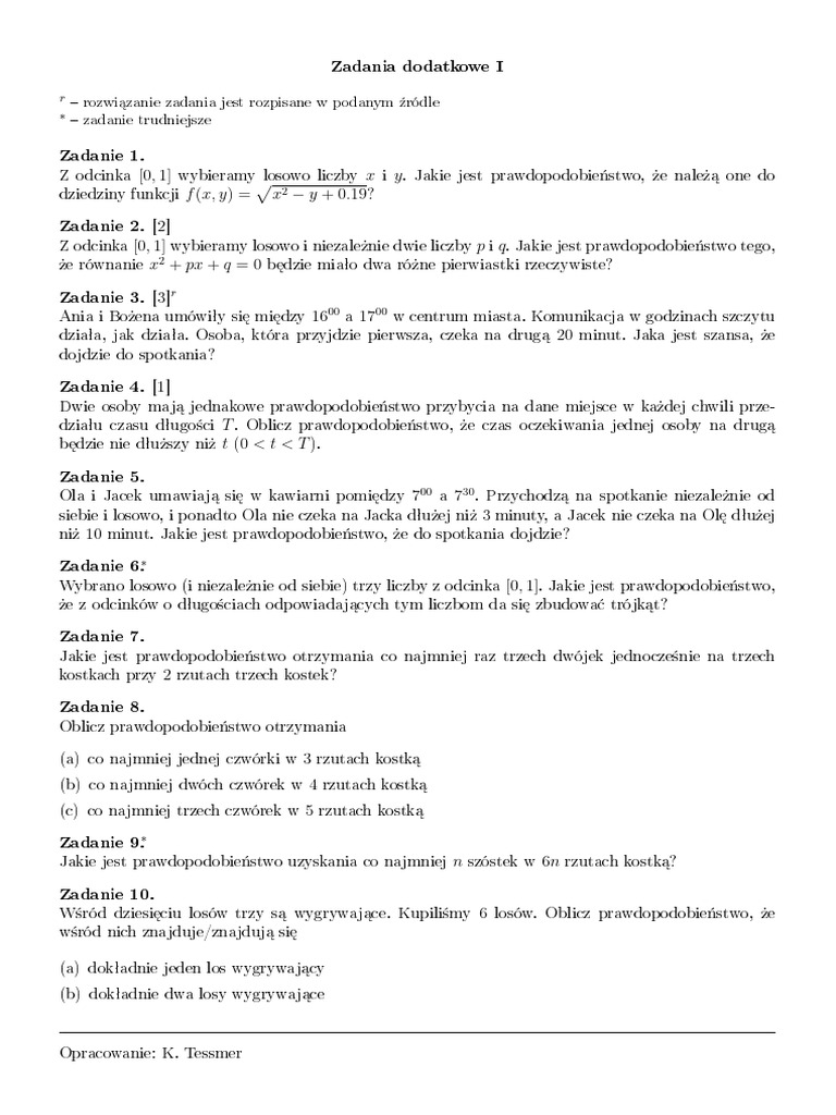 Zadania Dodatkowe I | PDF