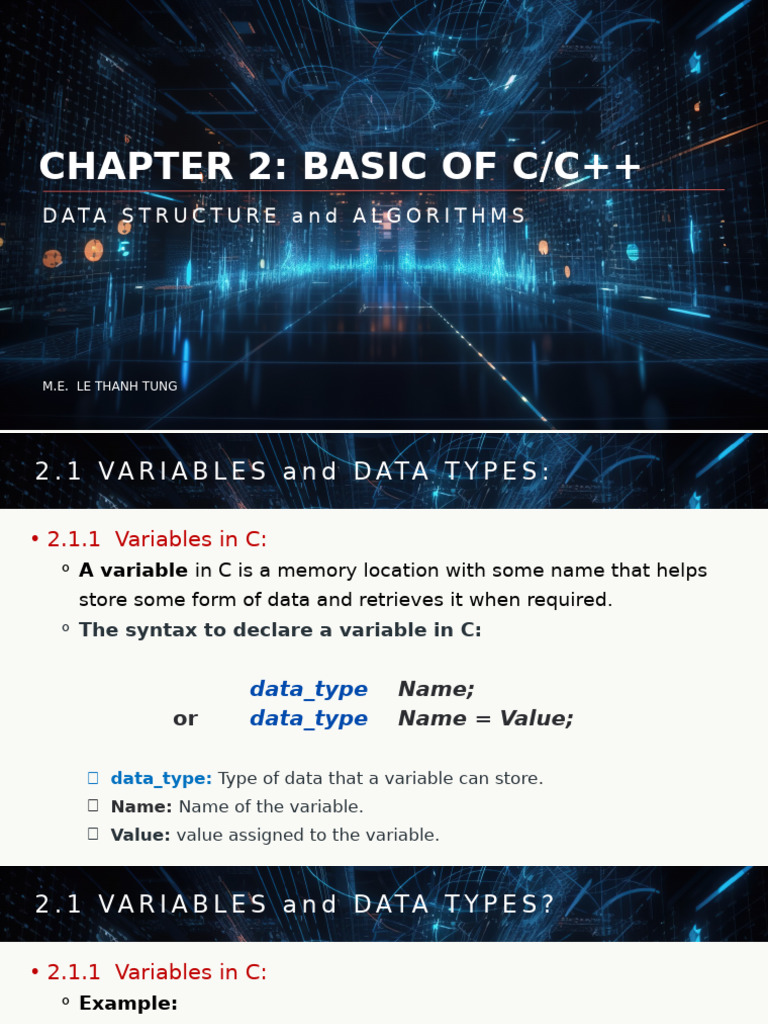 Chapter 2 - Basic of C - Variable Data Types | PDF | Data Type | Integer (Computer Science)