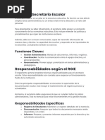 Rol y Funciones Del Secretario Escolar | PDF | Contabilidad | Evaluación