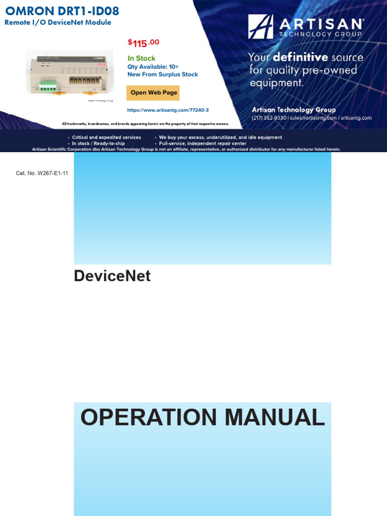 OMRON DeviceNet Manual | PDF | Electrical Wiring | Electrical Connector
