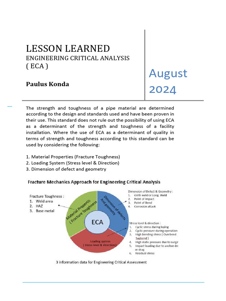 Engineering Critical Assessment Insights | PDF | Fatigue (Material ...