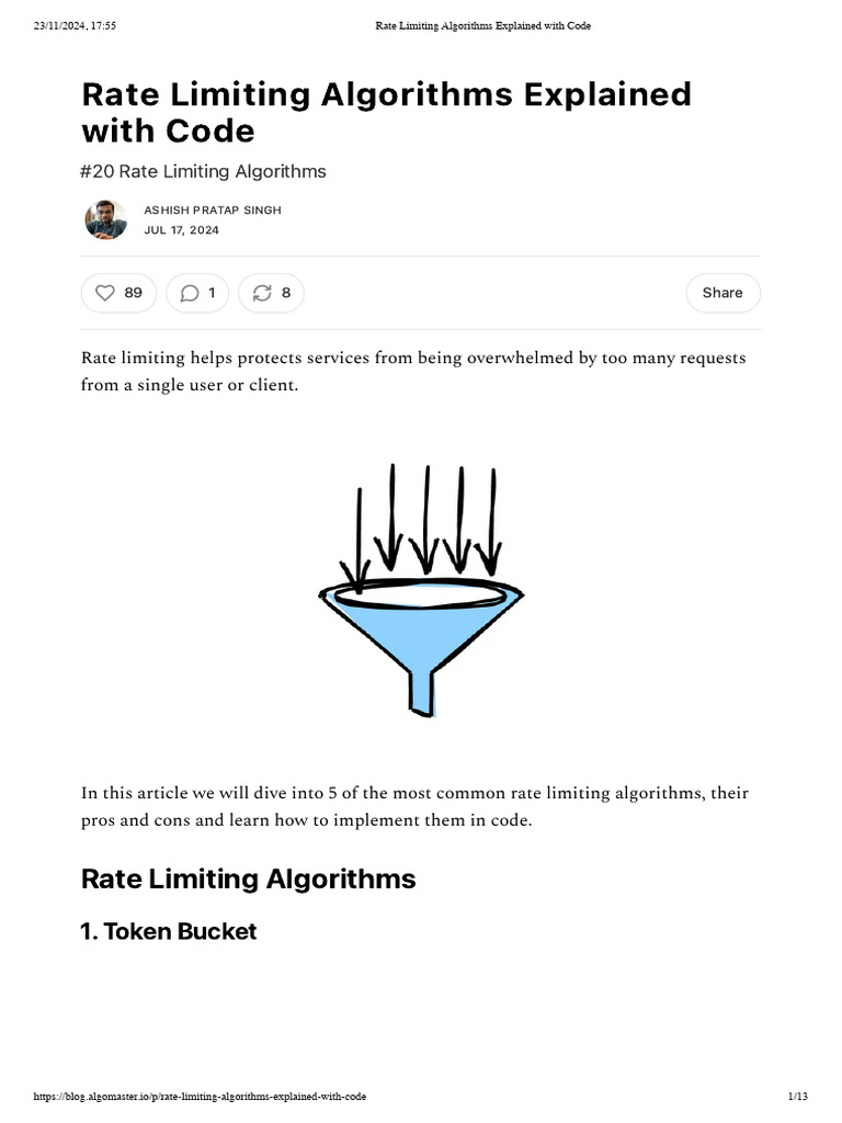 Rate Limiting Algorithms Overview | PDF | Computing | Algorithms