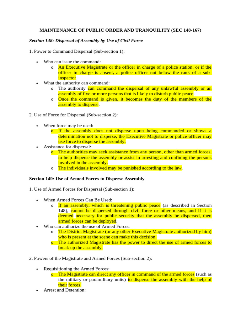 Public Order Maintenance Guidelines | PDF | Magistrate | Arrest