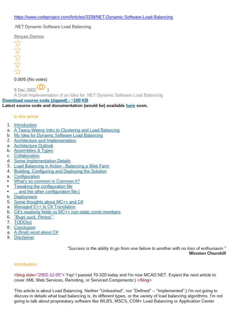 Dynamic Software Load Balancing | PDF | Internet Protocols | Transmission Control Protocol
