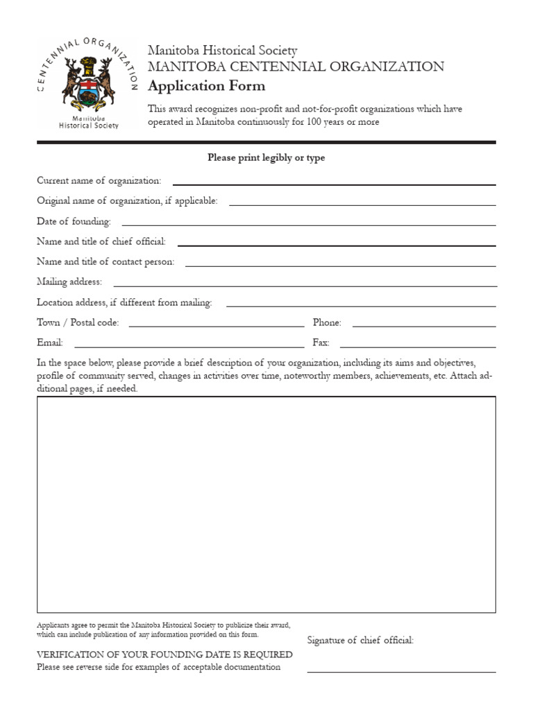 New-MHS Application Form-Centennial Organizations | PDF