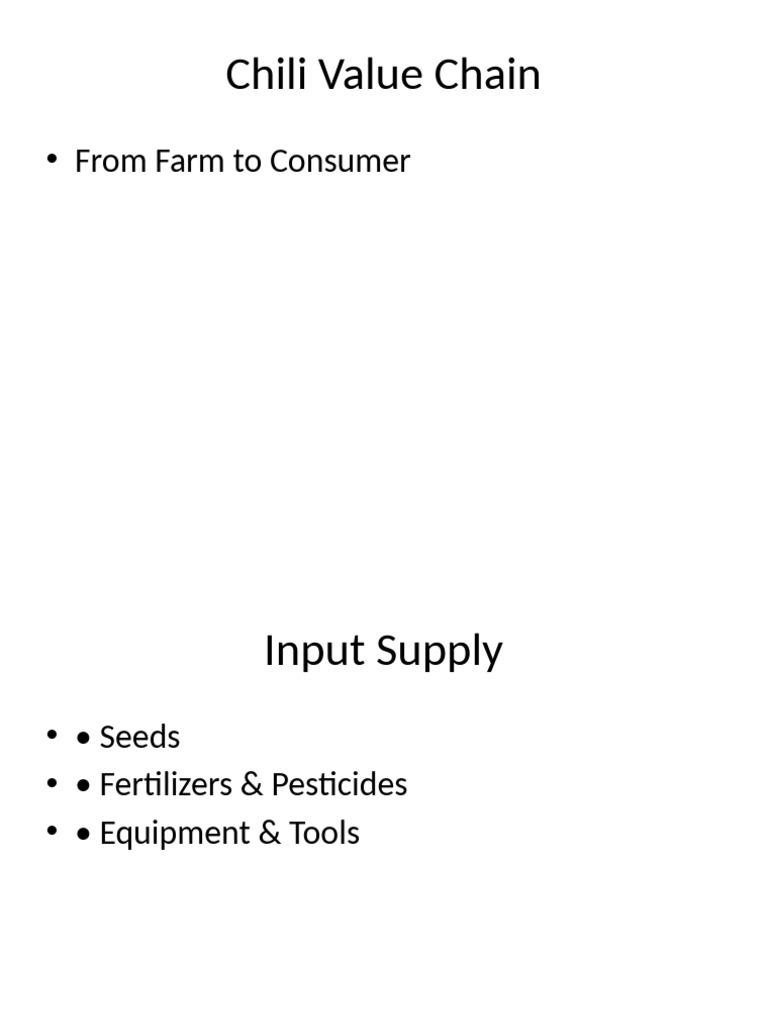 Chili Value Chain | PDF