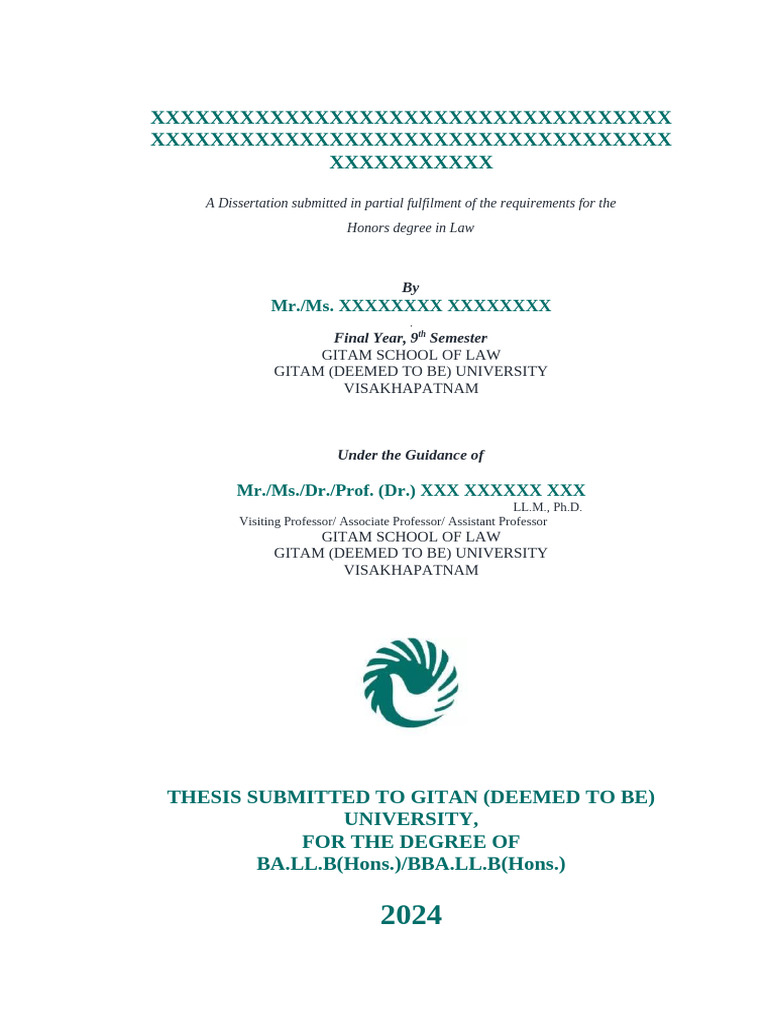 Law Dissertation Submission 2024 | PDF