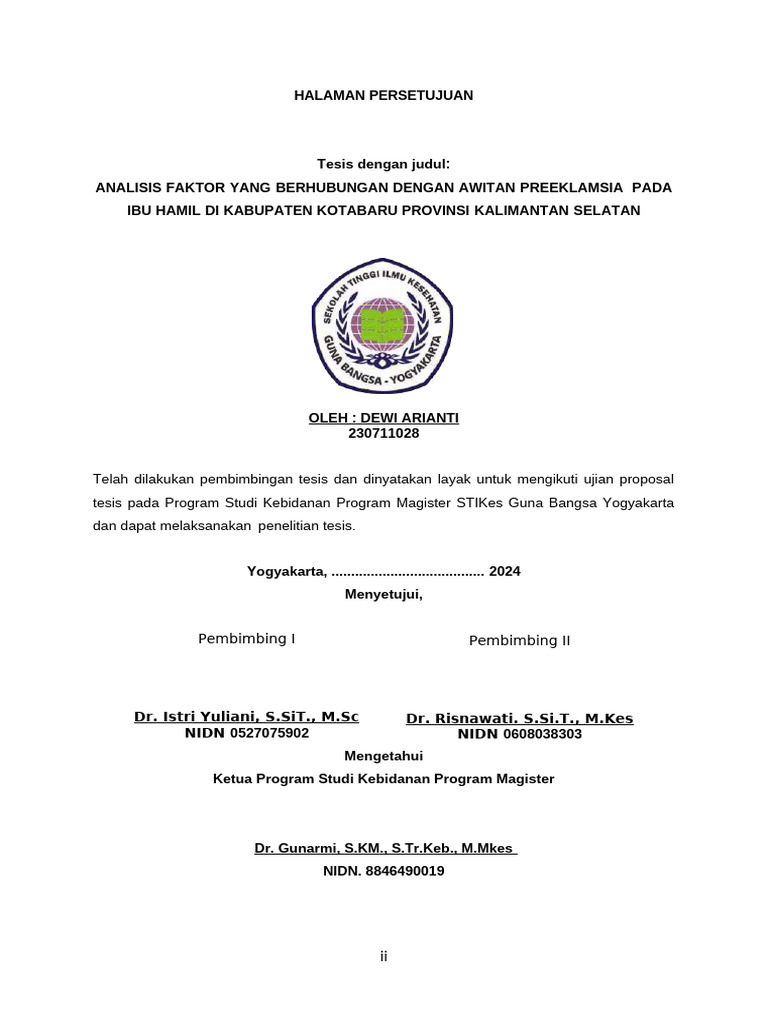 Dewi Arianti - Halaman Persetujuan | PDF