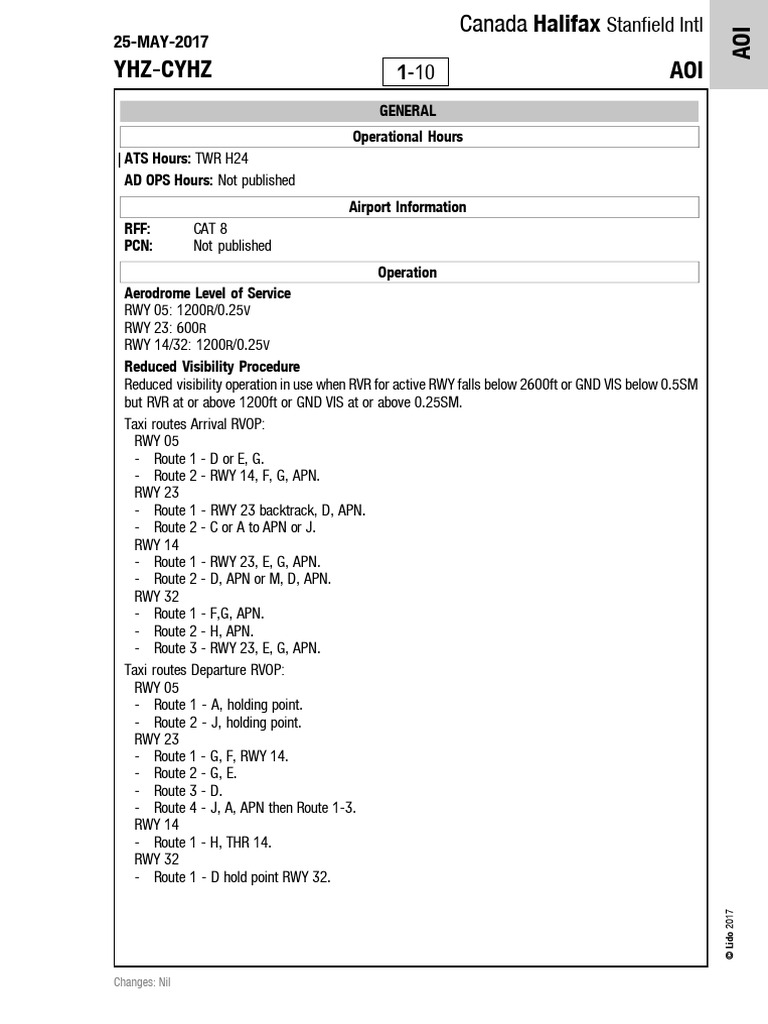 CYHZ | PDF | Aircraft | Aviation Safety