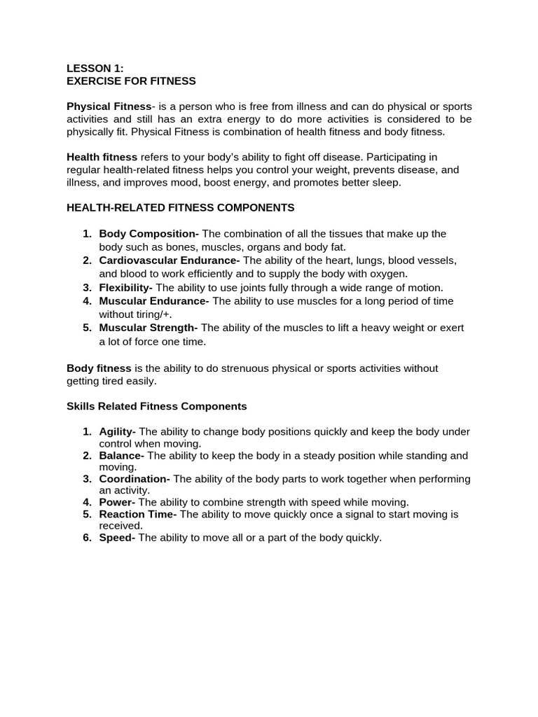 Learning Materials For Students | PDF | Physical Fitness | Medical ...