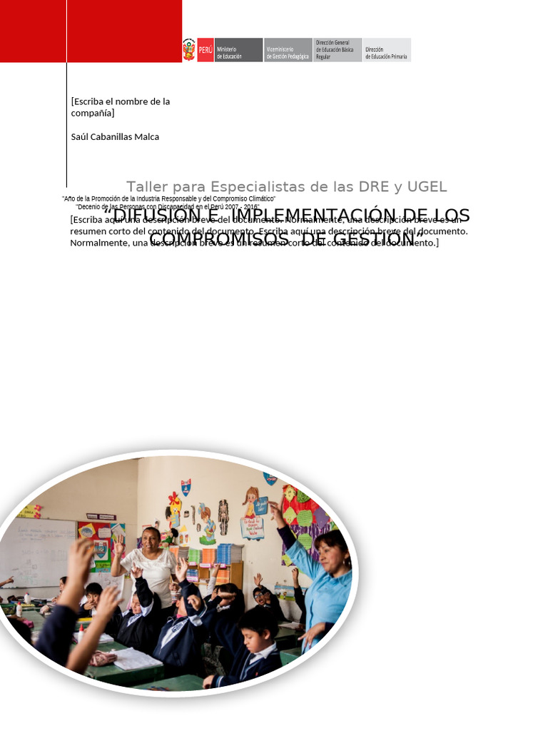 Guión Metodológico Taller de Implementación Compromisos de Gestión 3101 | PDF | Salón de clases ...