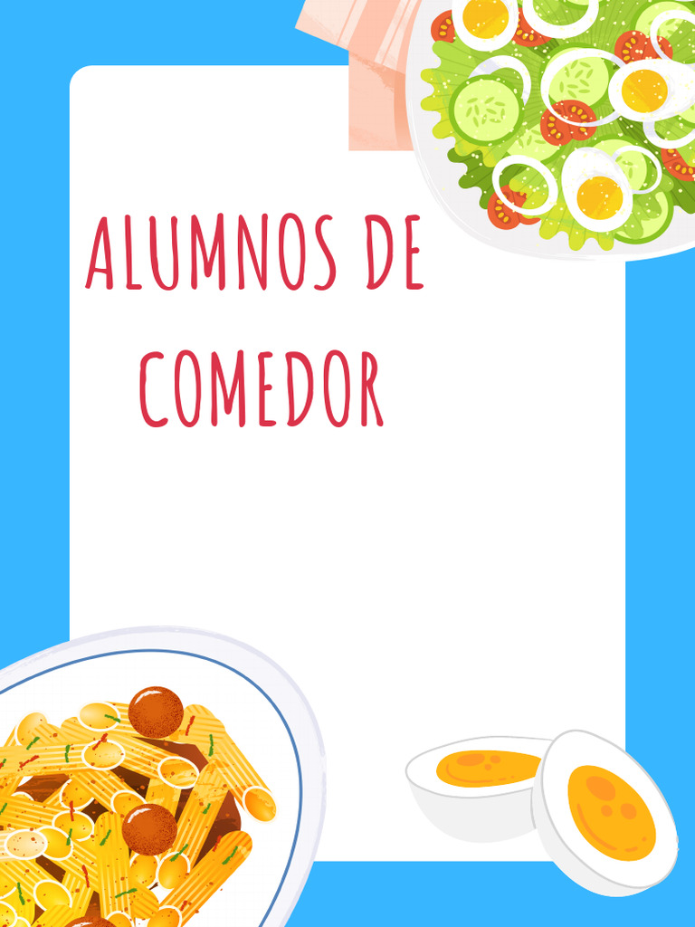 Poster portada Alumnos de comedor Organización Azul | PDF