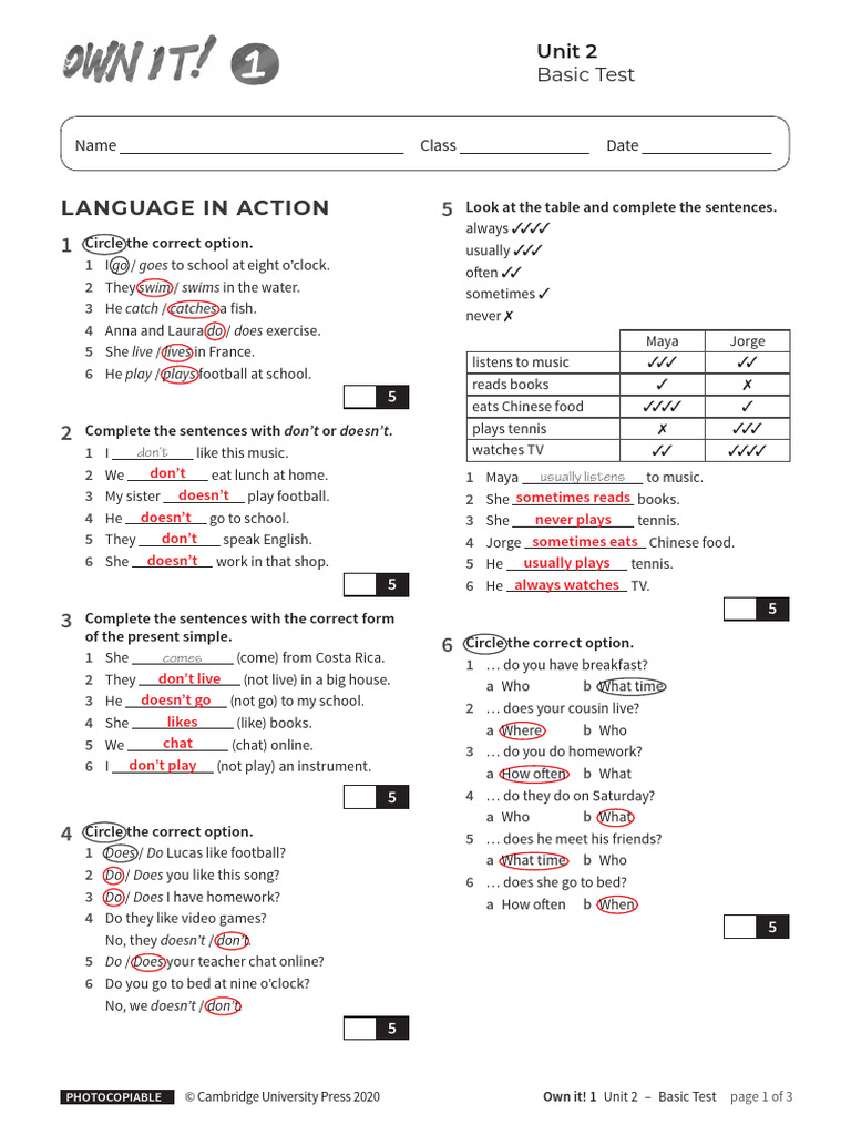Unit2 Basic Test With Answers | PDF | Languages | Foreign Language Studies
