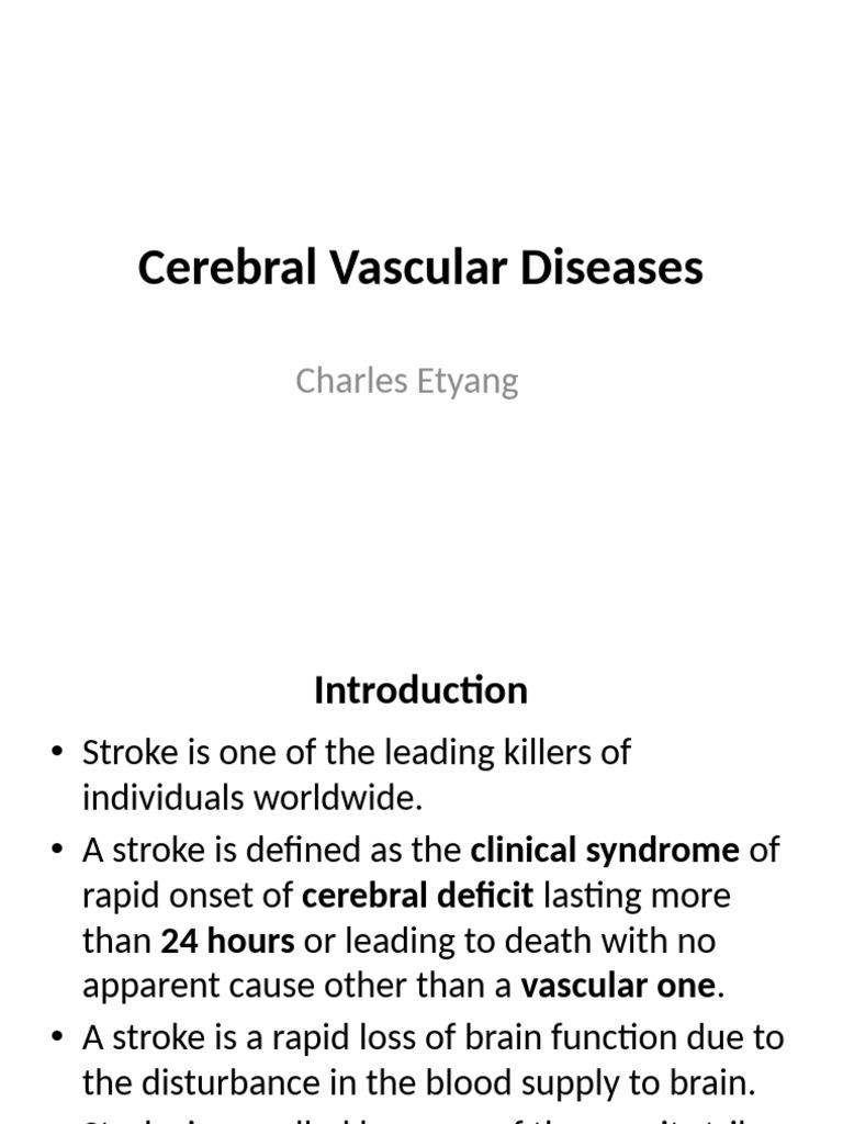 Cerebral Vascular Diseases Pdf Stroke Ischemia