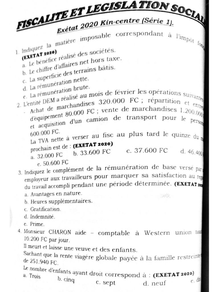 Item de Fiscalité Et Législation | PDF