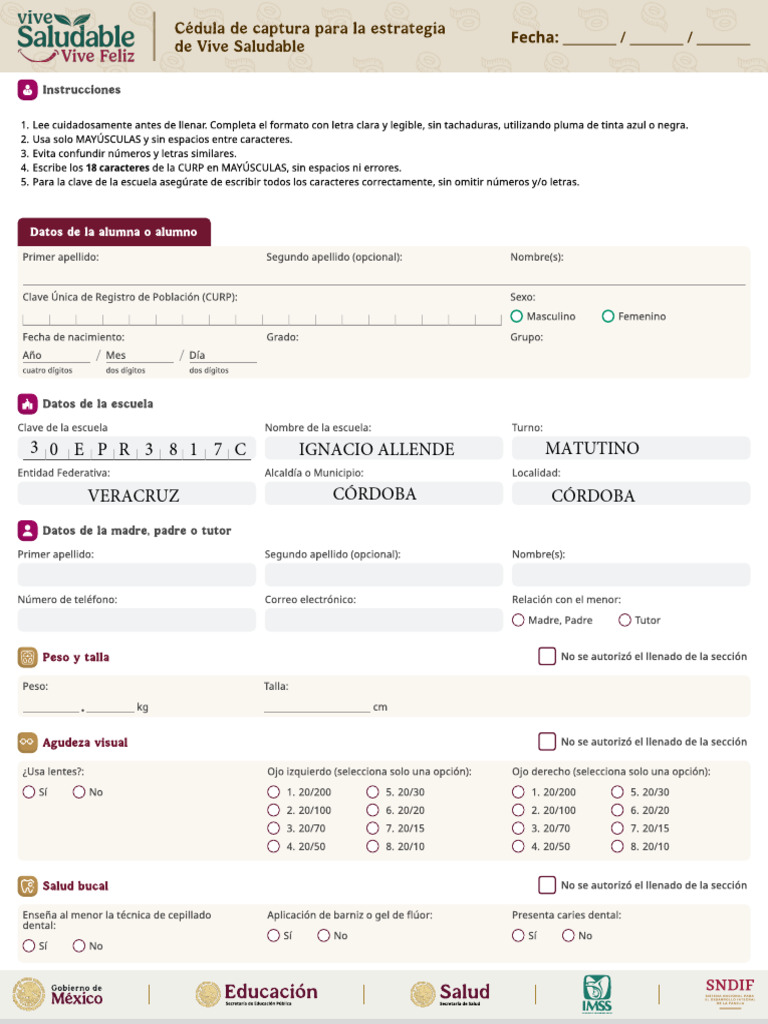 Cédula - Vida Saludable FREDEPO | PDF