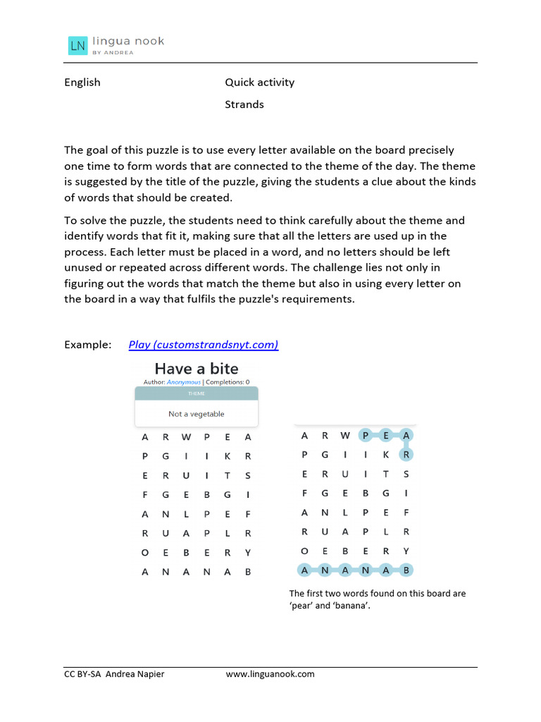 English Quick Activity Strands | PDF