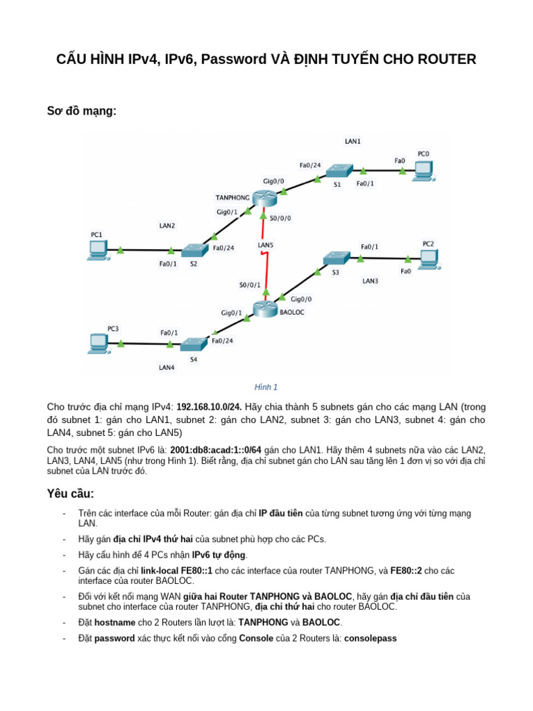 IPv4, IPv6, Static Route, Password (1) | PDF