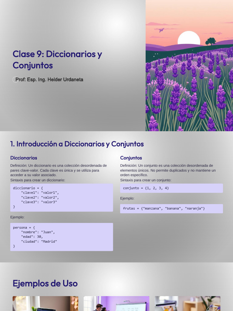 Clase 9 Diccionarios y Conjuntos Python PI | PDF | Python (lenguaje de programación) | Ciencias ...