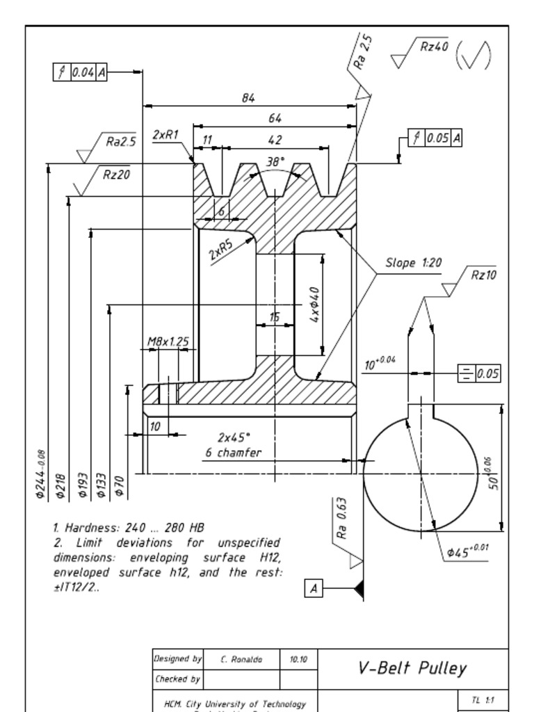 V-Belt Pulley Design Specifications | PDF | Manufactured Goods ...