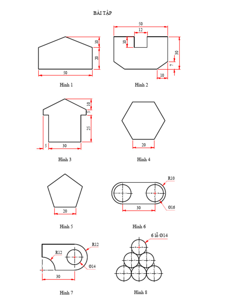 BAI TAP TT VE KY VOI AUTOCAD (67-86) | PDF