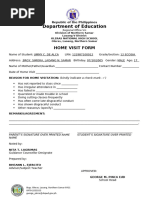 Home Visitation Form 2024-2025 | PDF