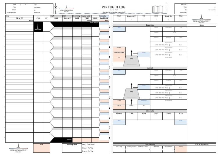 VFR Flight Log and Fuel Planning | PDF | Aviation Accidents And ...