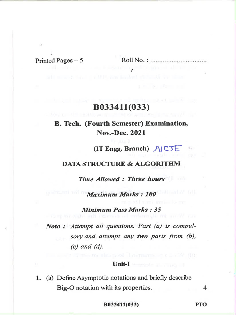 2021 Nov-Dec-Data Structures (AICTE) | PDF