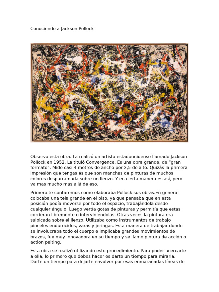 Conociendo a Jackson Pollock | PDF