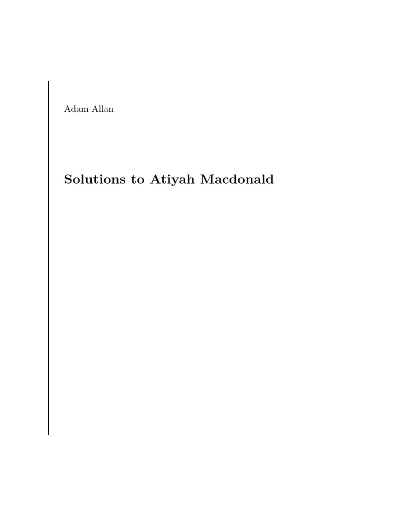 Solution Atiyah Macdonald | PDF | Field (Mathematics) | Ring (Mathematics)