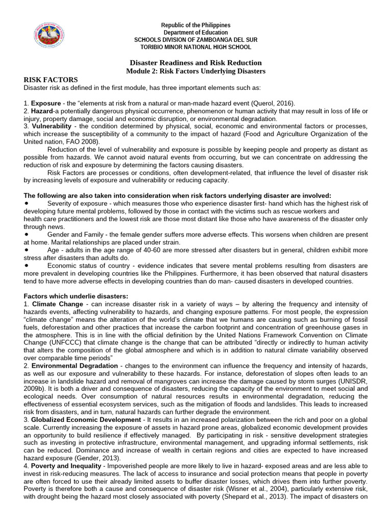 Disaster Risk Factors and Vulnerability | PDF | Hazards | Climate Change