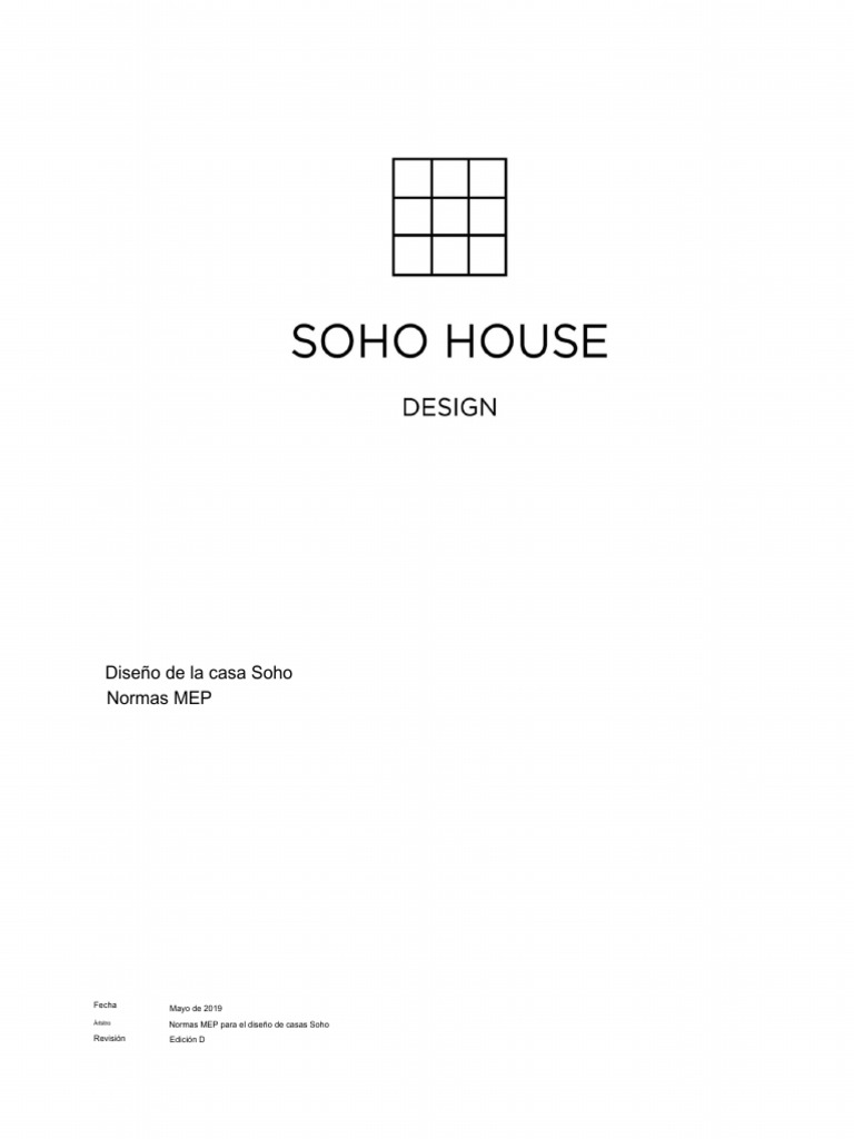 Soho House - MEP Brand Standards Rev D | PDF | Software | Programa de computadora