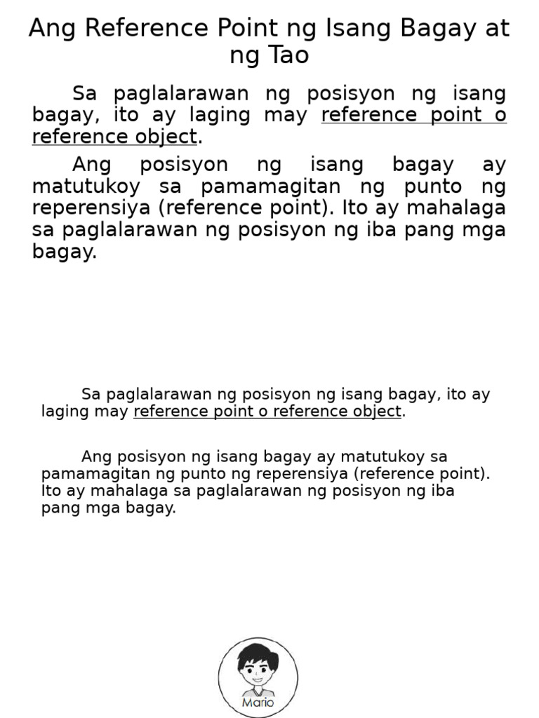 Ang Reference Point NG Isang Bagay at NG | PDF