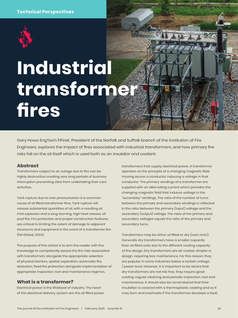 Industrial Transformer Fires | PDF | Transformer | Fire Sprinkler System