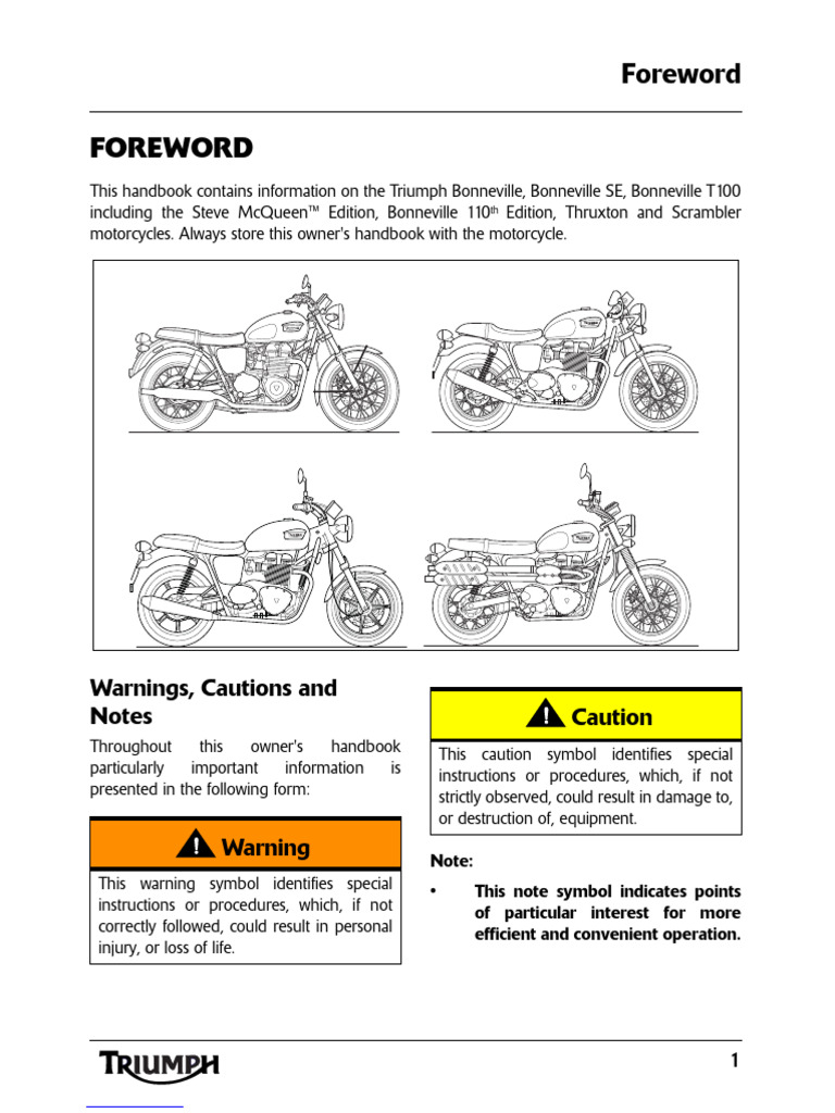 Bonneville T100 | PDF | Motorcycle | Manual Transmission
