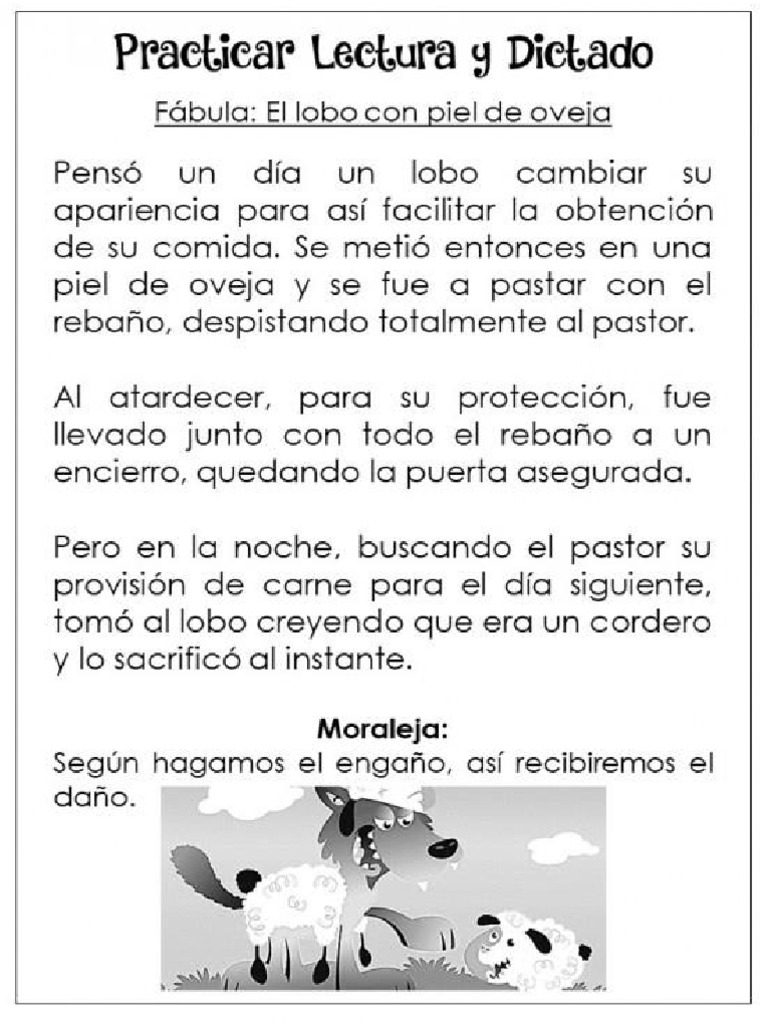 Ejemplos de Fabulas Con Moraleja | PDF