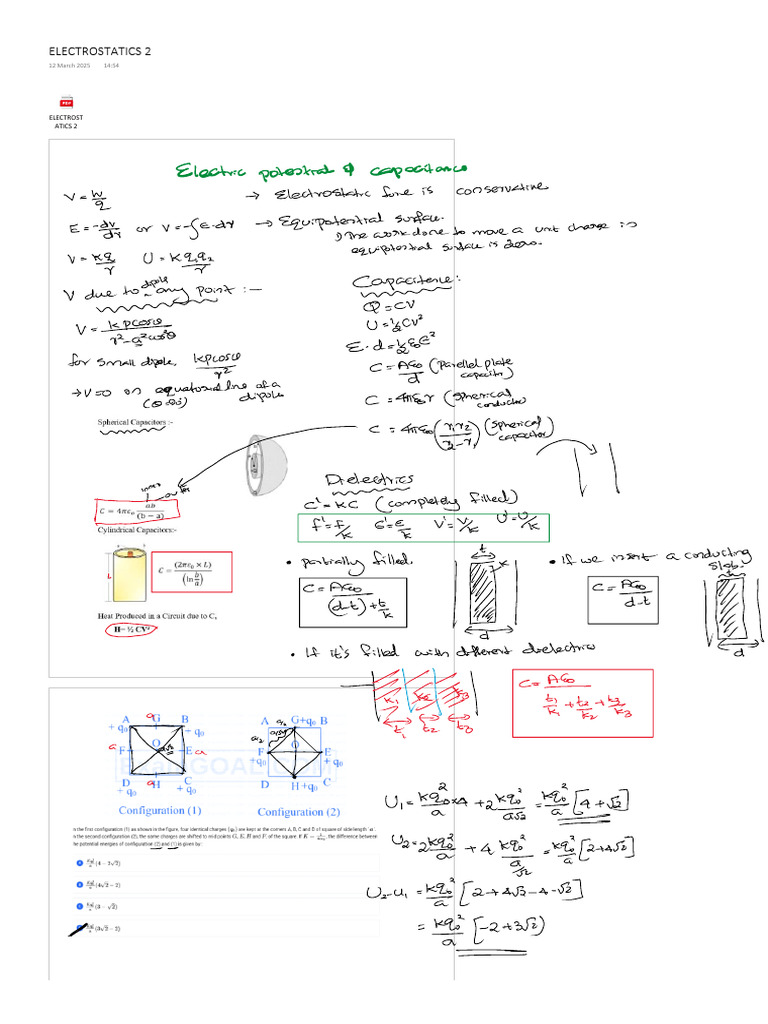Electrostatics 2 Class Notes | PDF