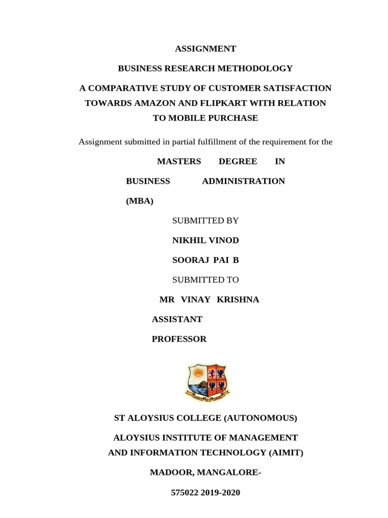 BRM Assignment Full Combined | PDF | Customer Satisfaction | Online Shopping