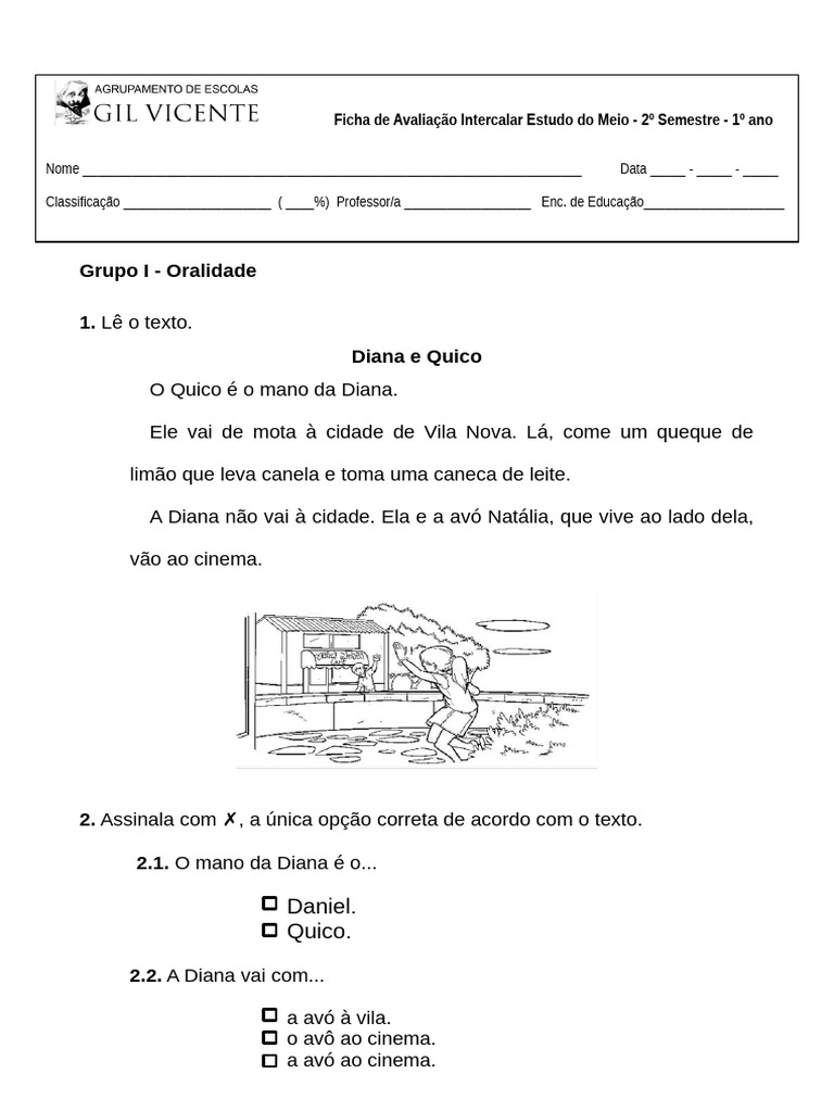 Ficha Avaliação PT Intercalar 2º Semestre1 | PDF