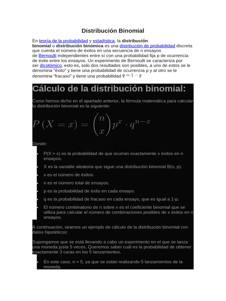 Distribución Binomial | PDF